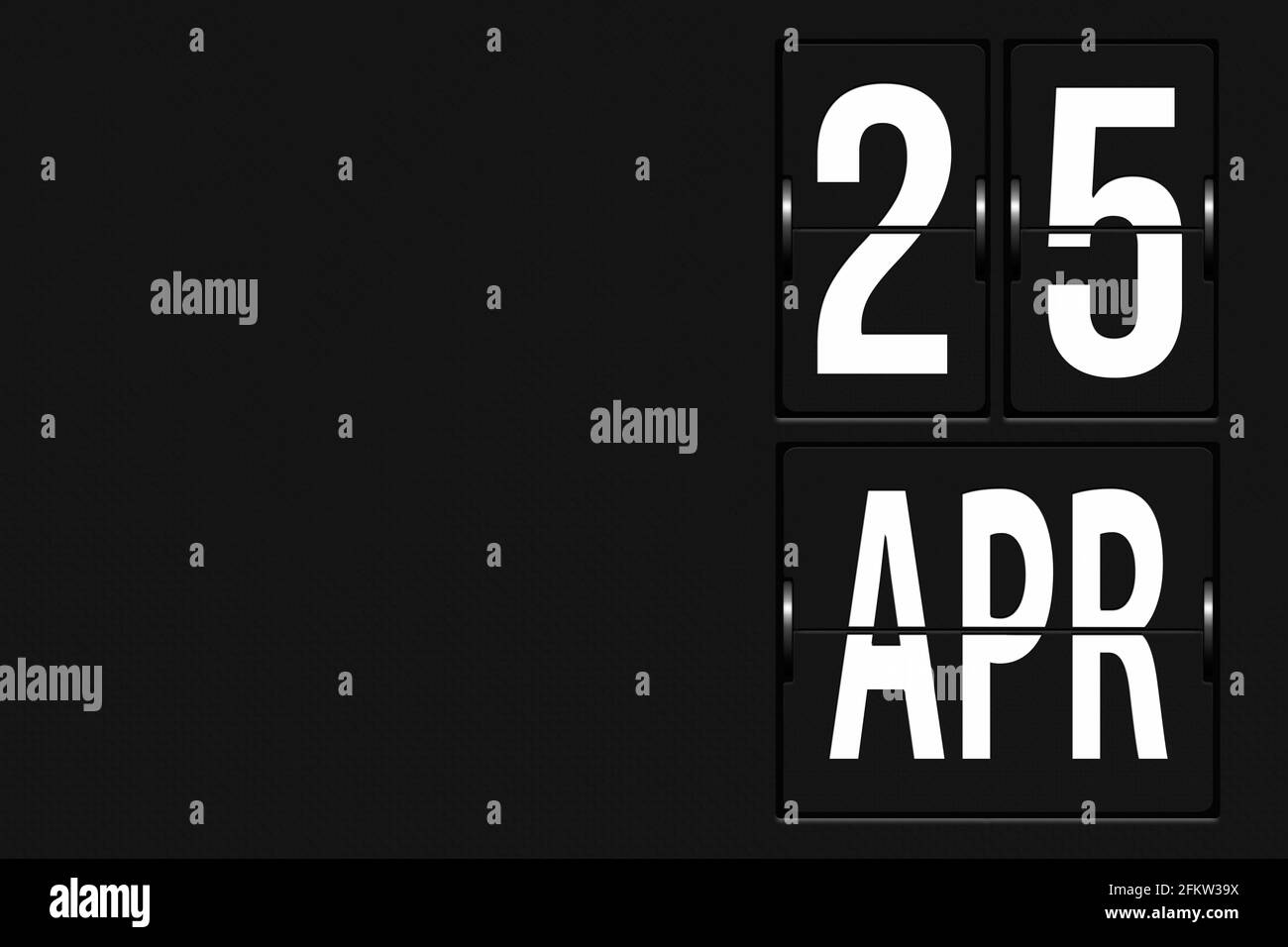 April 25th. Day 25 of month, Calendar date. Calendar in the form of a ...