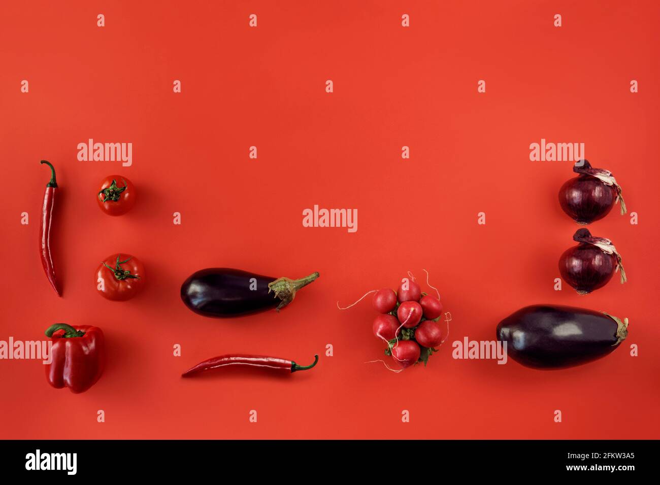 Creative layout with a variety of vegetables Stock Photo - Alamy
