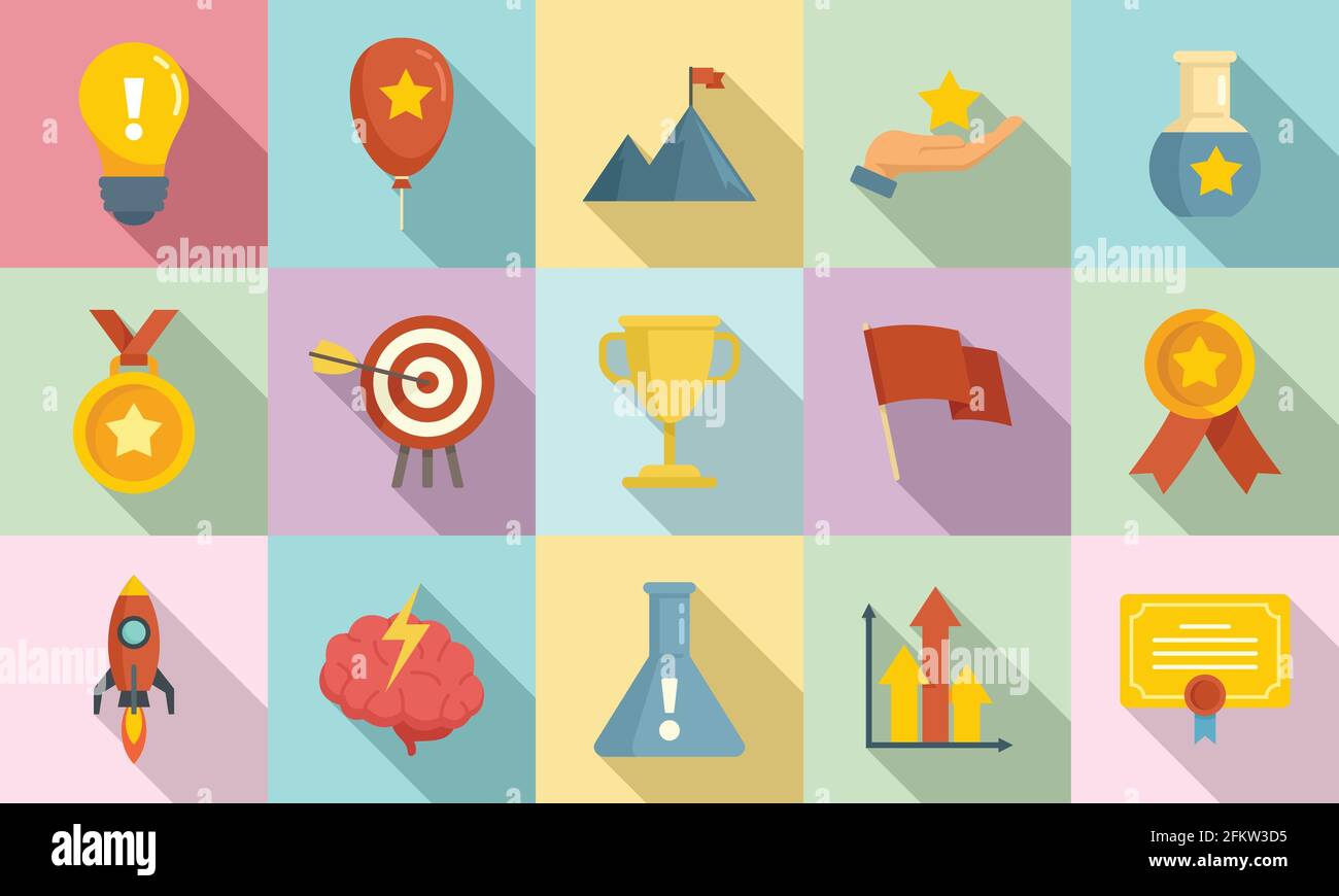 Breakthrough icons set, flat style Stock Vector Image & Art - Alamy