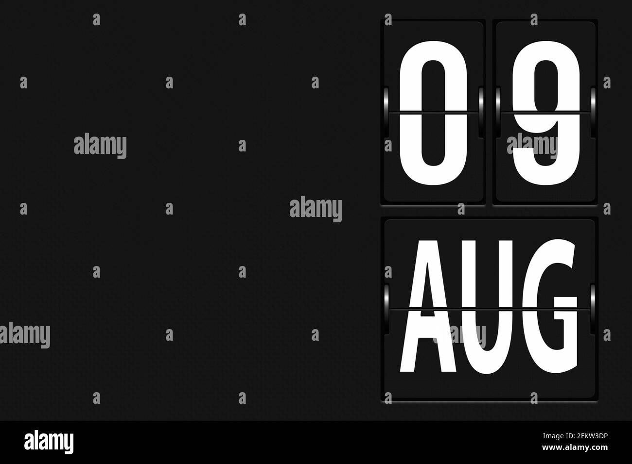 August 9th. Day 9 of month, Calendar date. Calendar in the form of a ...