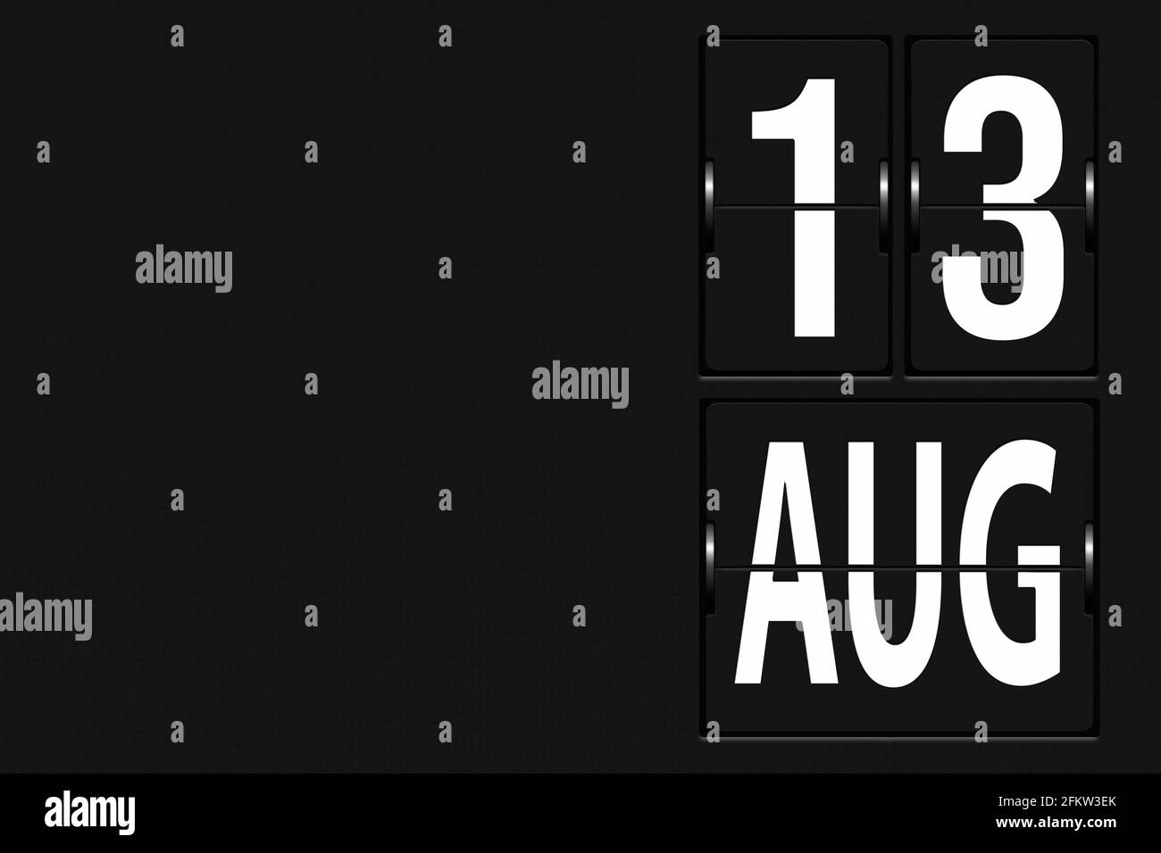 August 13rd. Day 13 of month, Calendar date. Calendar in the form of a ...