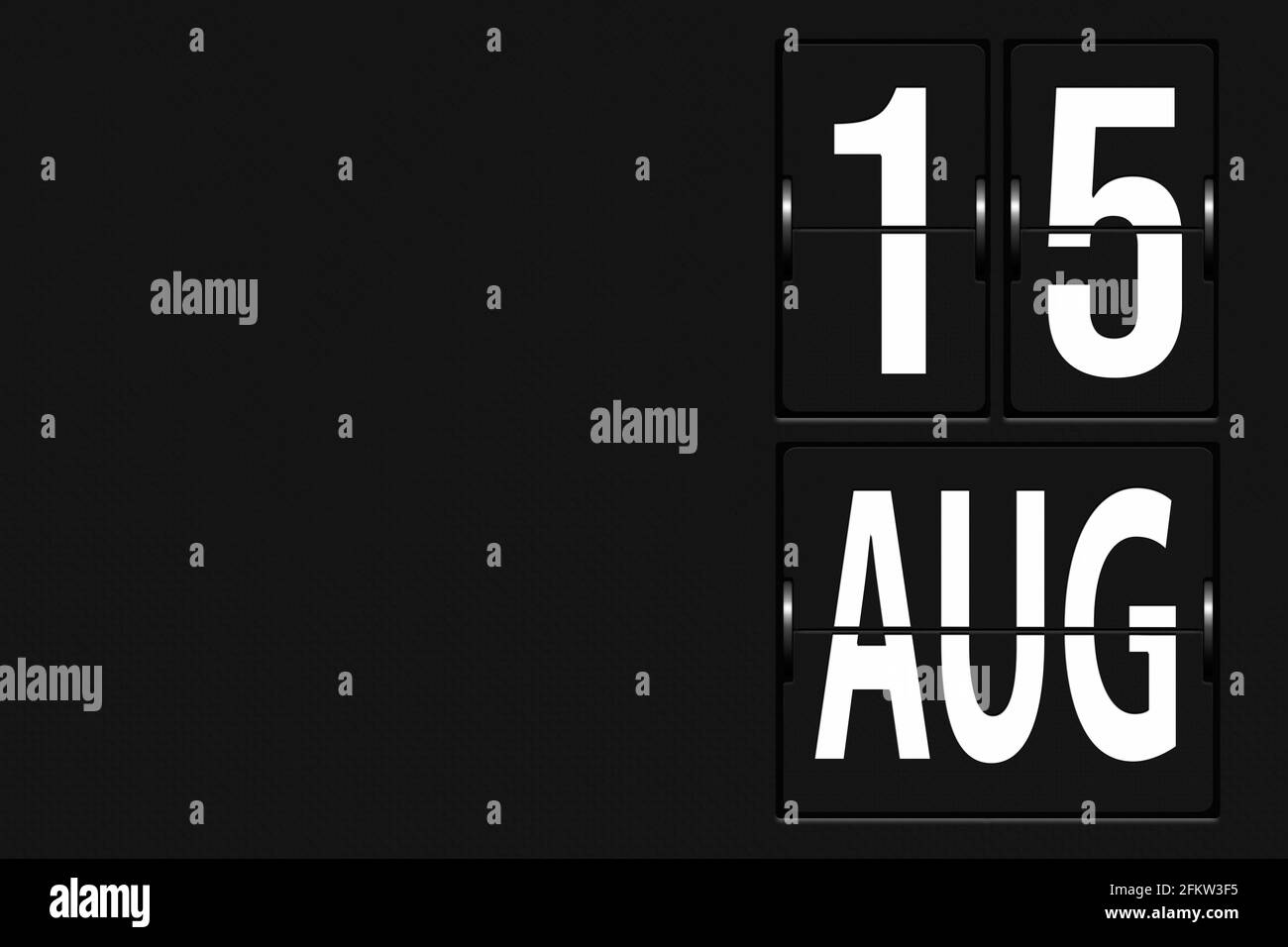 August 15th. Day 15 of month, Calendar date. Calendar in the form of a ...