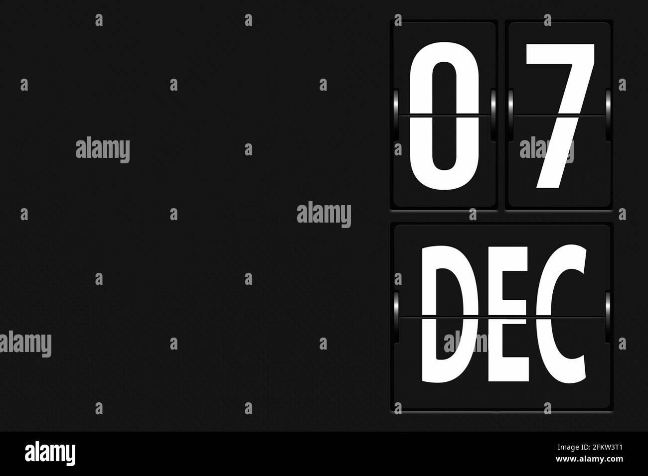 December 7th. Day 7 of month, Calendar date. Calendar in the form of a ...