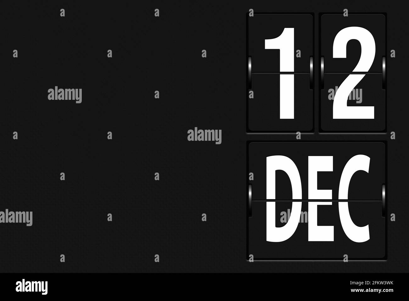 December 12nd. Day 12 of month, Calendar date. Calendar in the form of ...