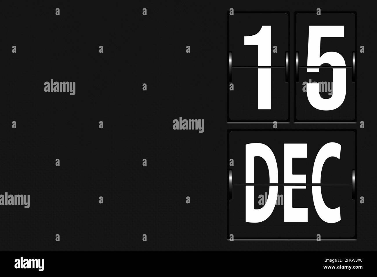 December 15th. Day 15 of month, Calendar date. Calendar in the form of ...
