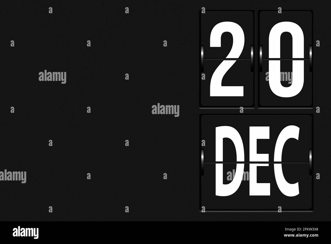 December 20th. Day 20 of month, Calendar date. Calendar in the form of ...