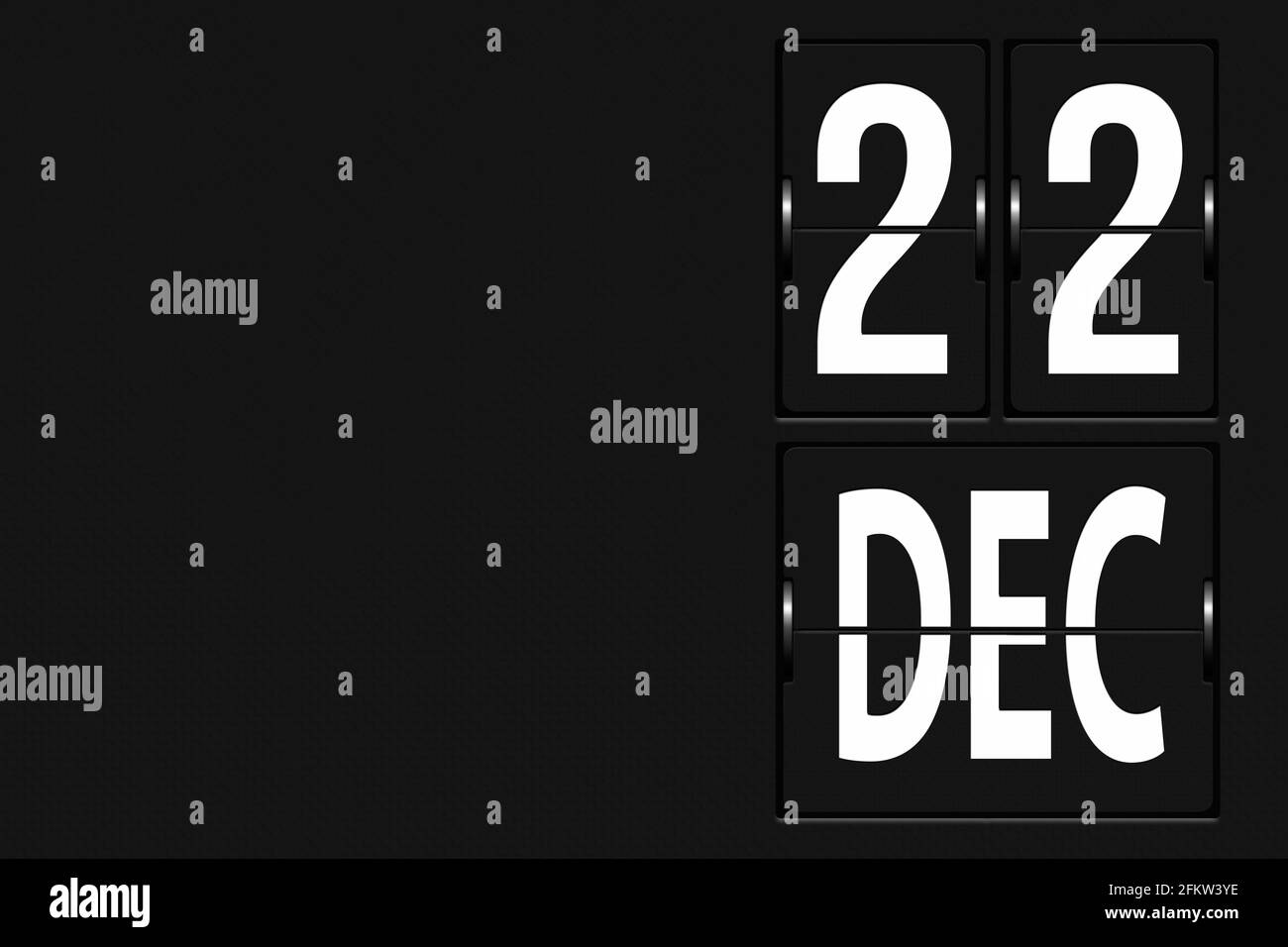 December 22nd. Day 22 of month, Calendar date. Calendar in the form of ...