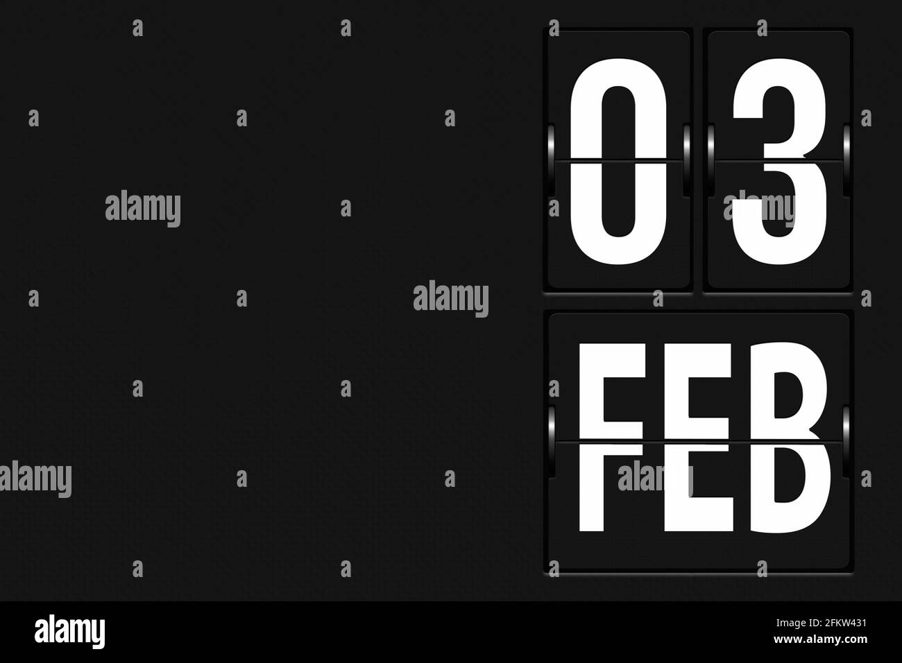 February 3rd. Day 3 of month, Calendar date. Calendar in the form of a ...