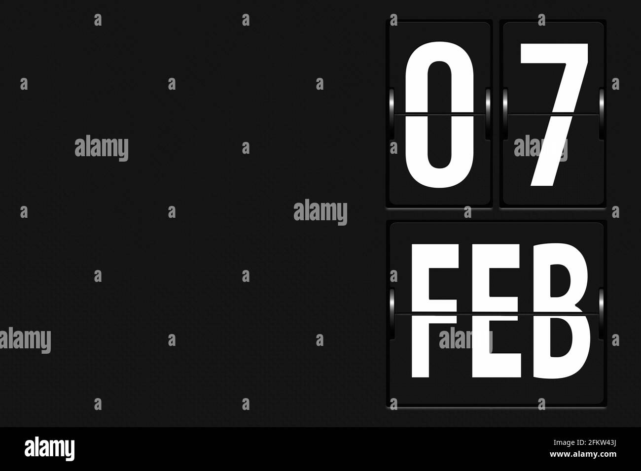 February 7th. Day 7 of month, Calendar date. Calendar in the form of a ...