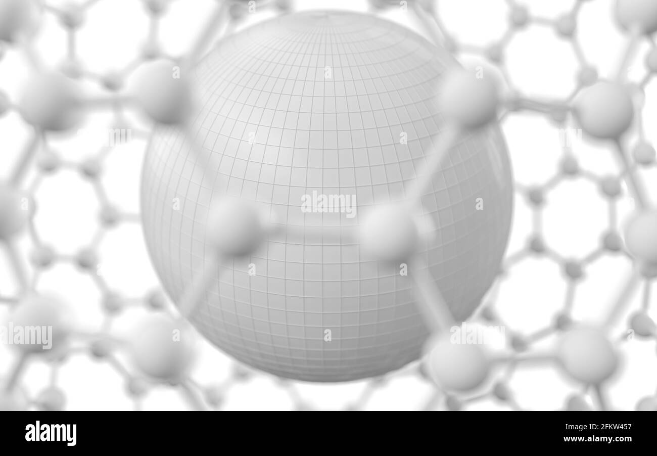Biochemistry scientific node, molecular connection, 3d rendering ...
