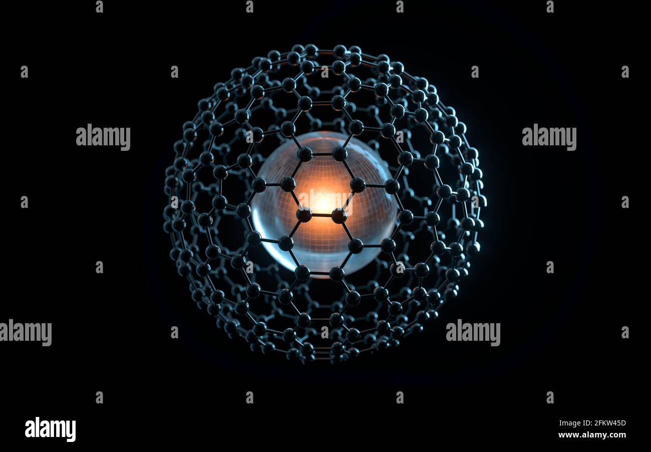 Biochemistry scientific node, molecular connection, 3d rendering ...