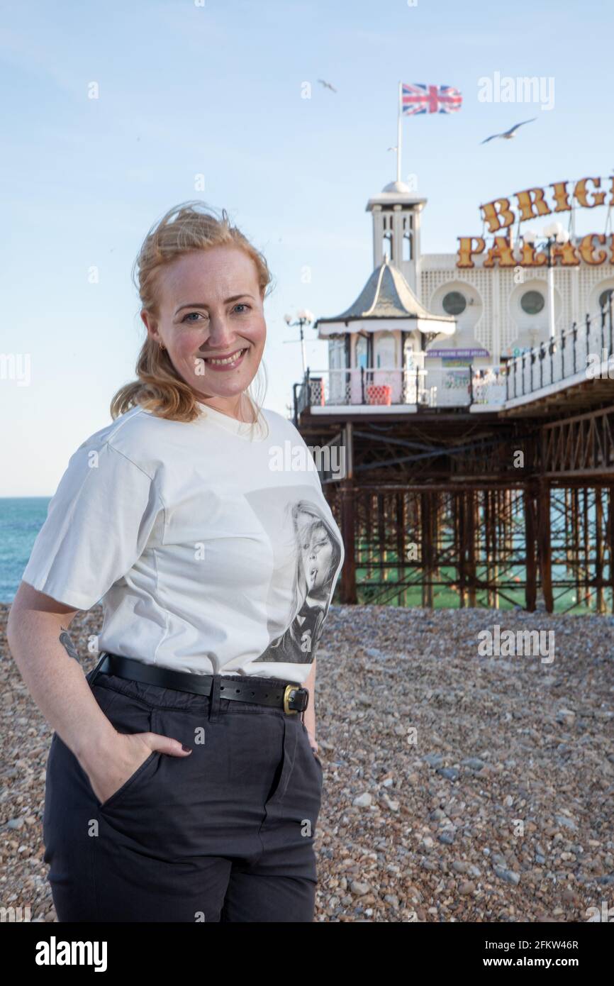 Portrait of Emma Jane Unsworth at Brighton Pier Emma (born 1978) is a ...