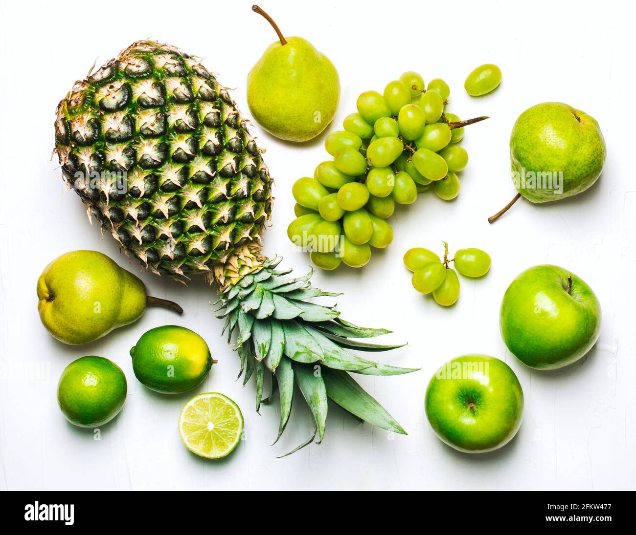 Green fruits top view hi-res stock photography and images - Alamy