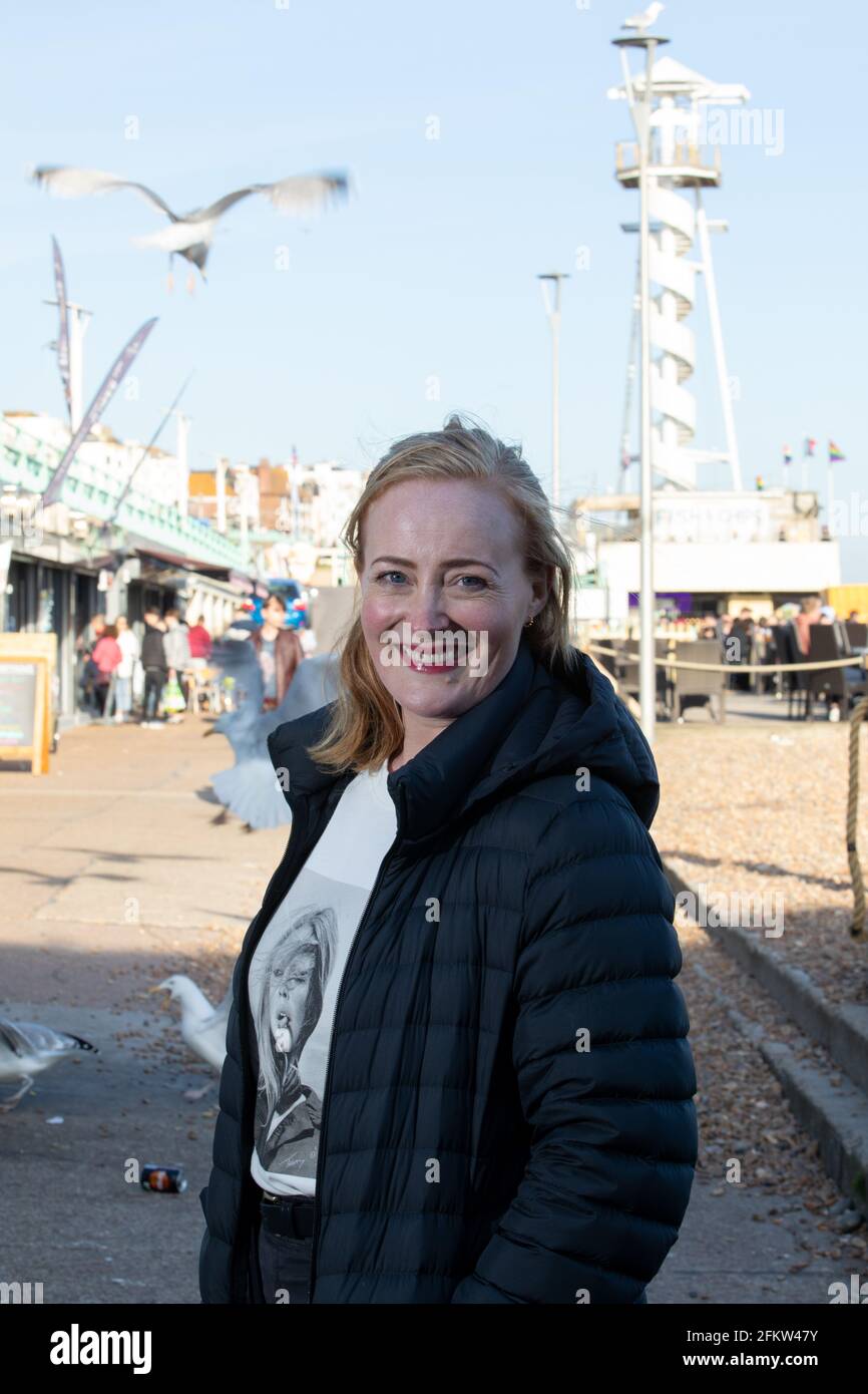 Portrait of Emma Jane Unsworth at Brighton Pier Emma (born 1978) is a ...