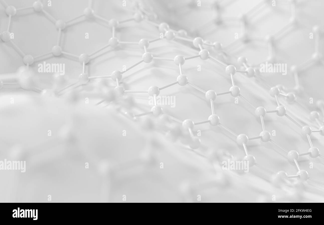 Biochemistry scientific node, molecular connection, 3d rendering ...