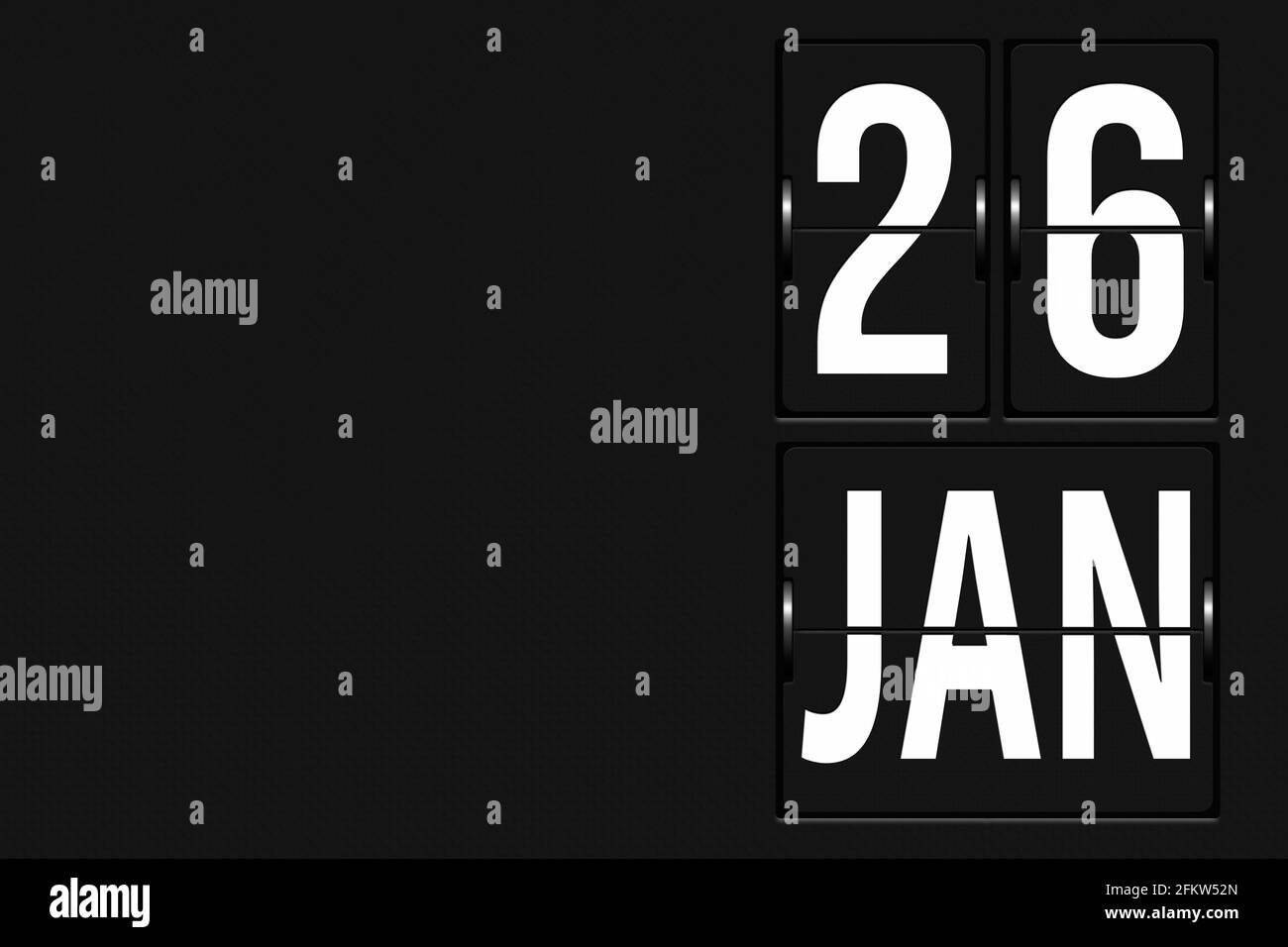 January 26th. Day 26 of month, Calendar date. Calendar in the form of a ...