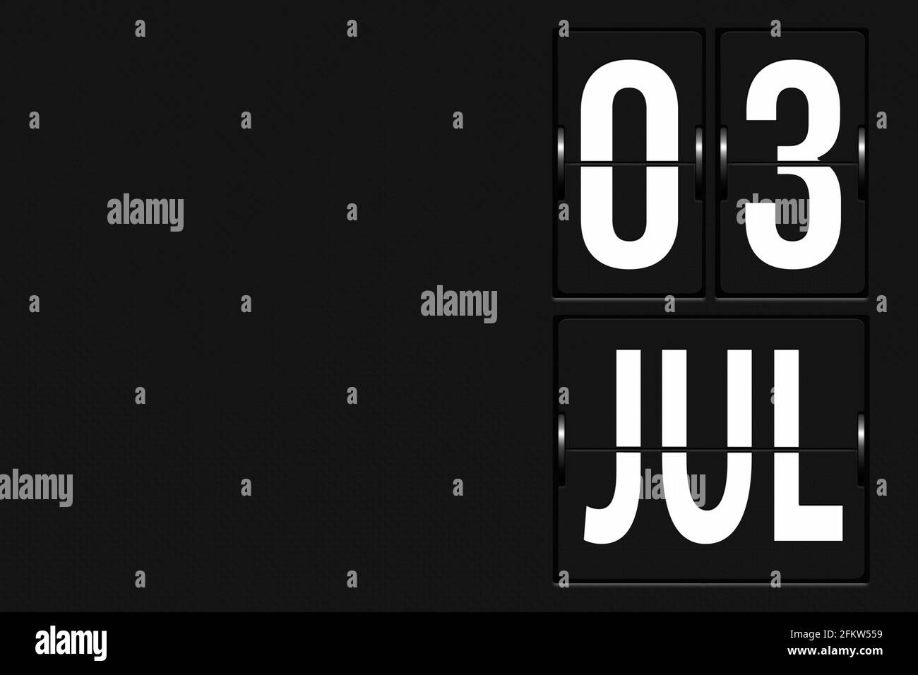 July 3rd. Day 3 of month, Calendar date. Calendar in the form of a ...