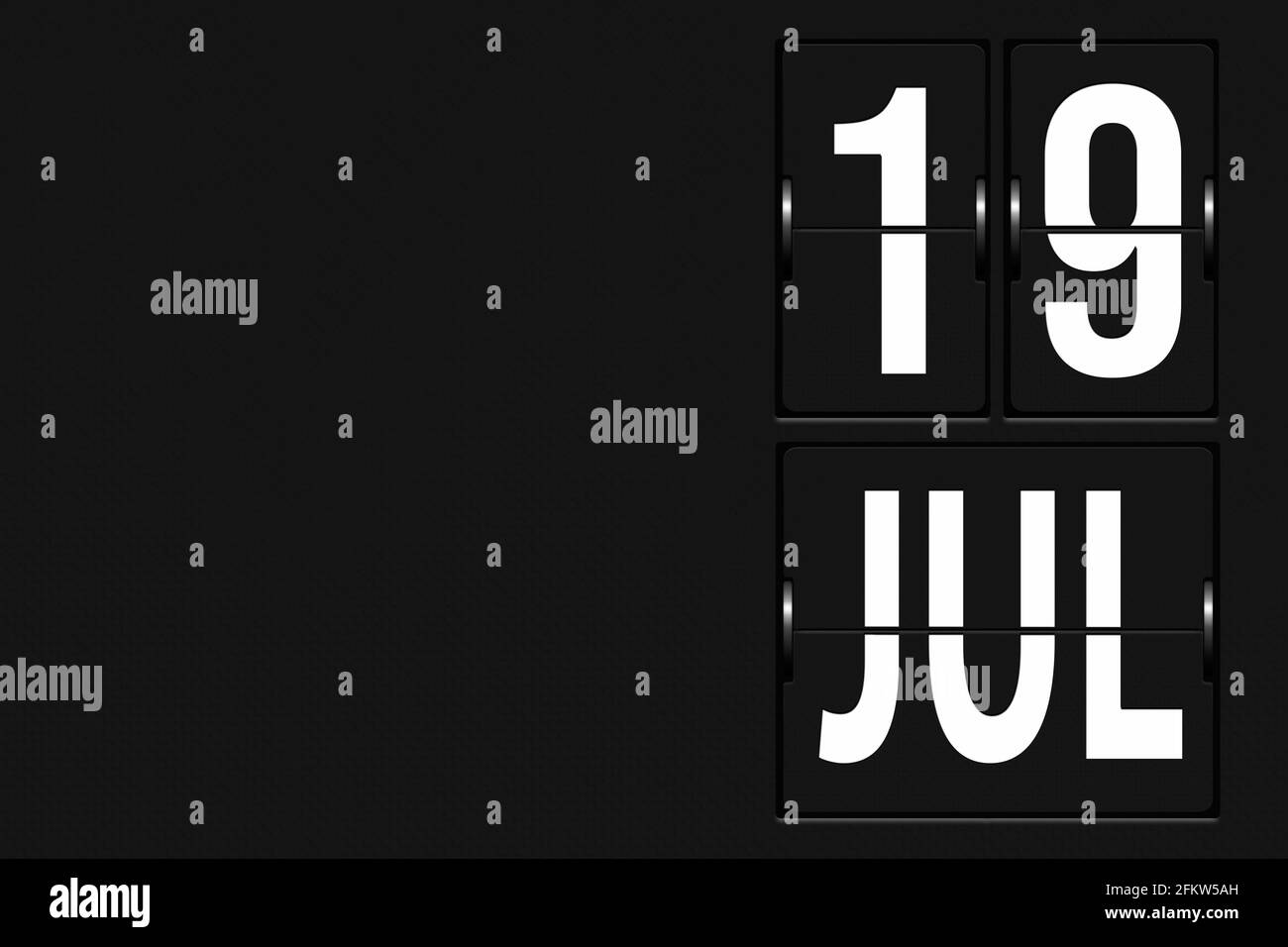 July 19th. Day 19 of month, Calendar date. Calendar in the form of a ...