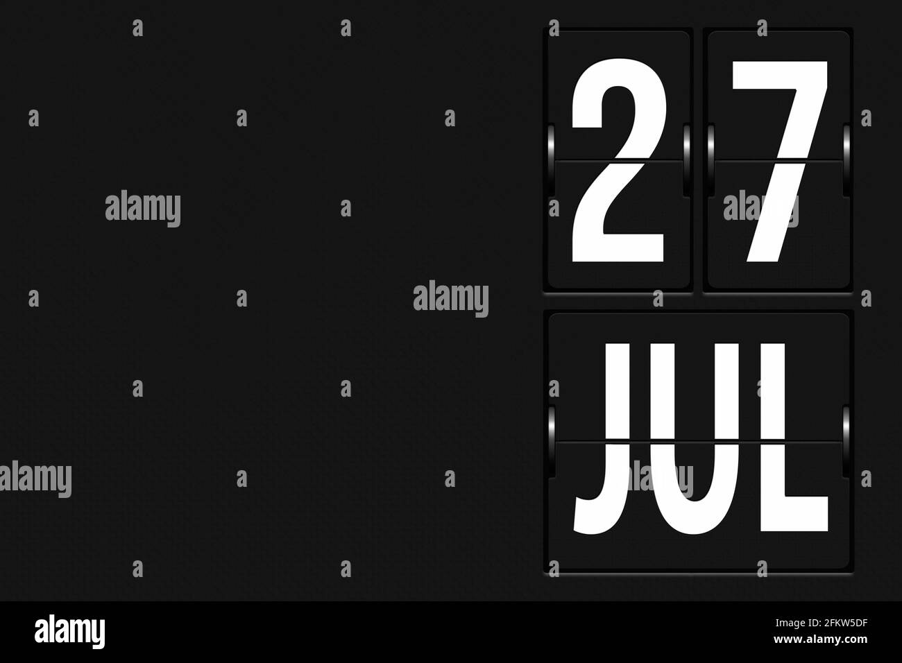 July 27th. Day 27 of month, Calendar date. Calendar in the form of a ...