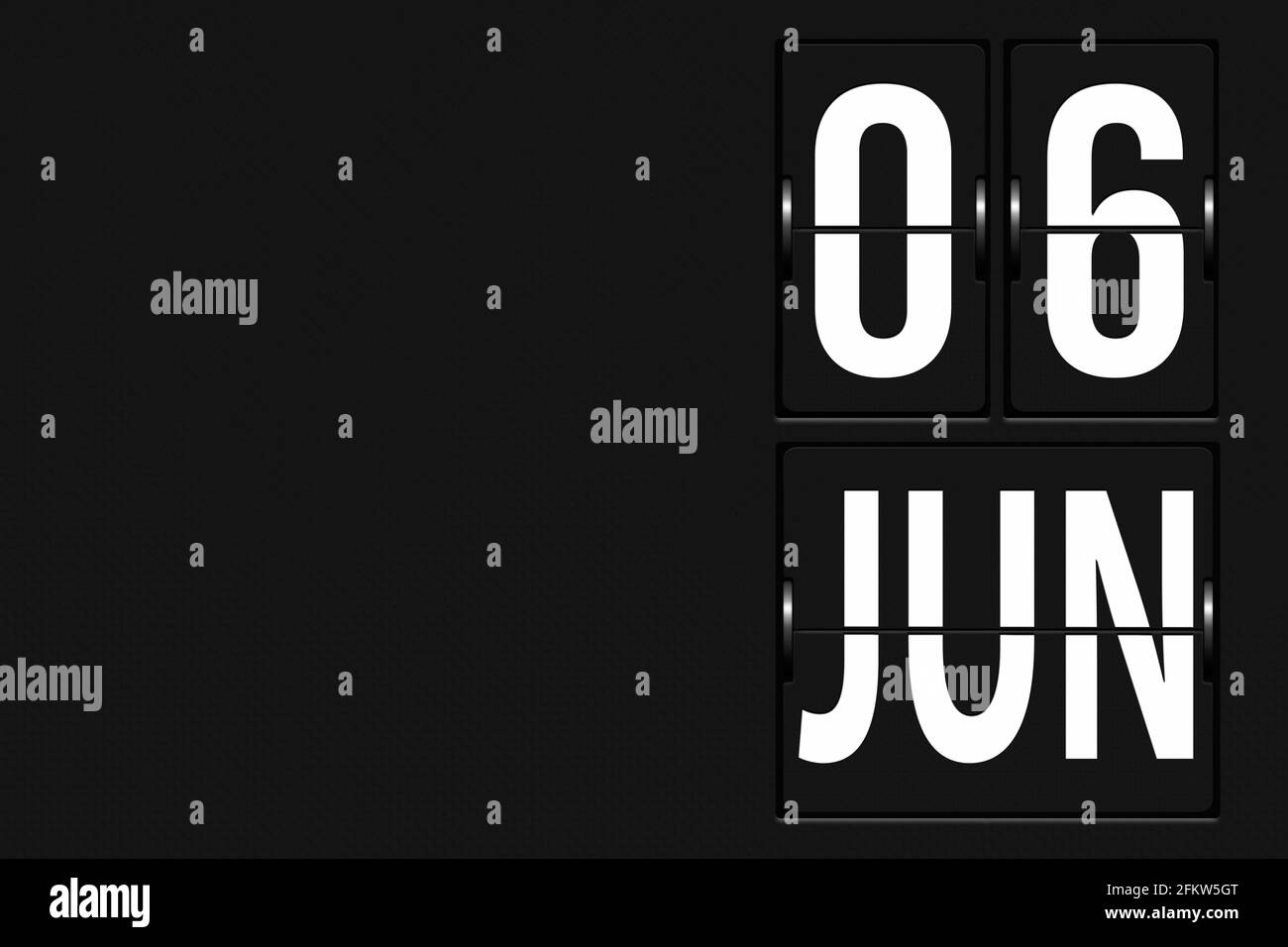 June 6th. Day 6 of month, Calendar date. Calendar in the form of a ...