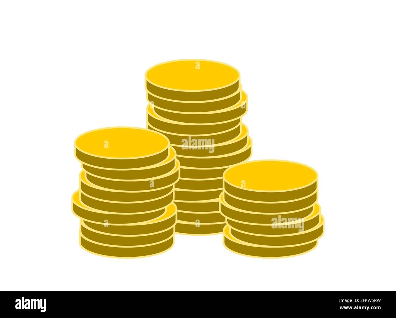 Gold Coin Money Profit or Cryptocurrency Token Icon Set. Vector Image ...