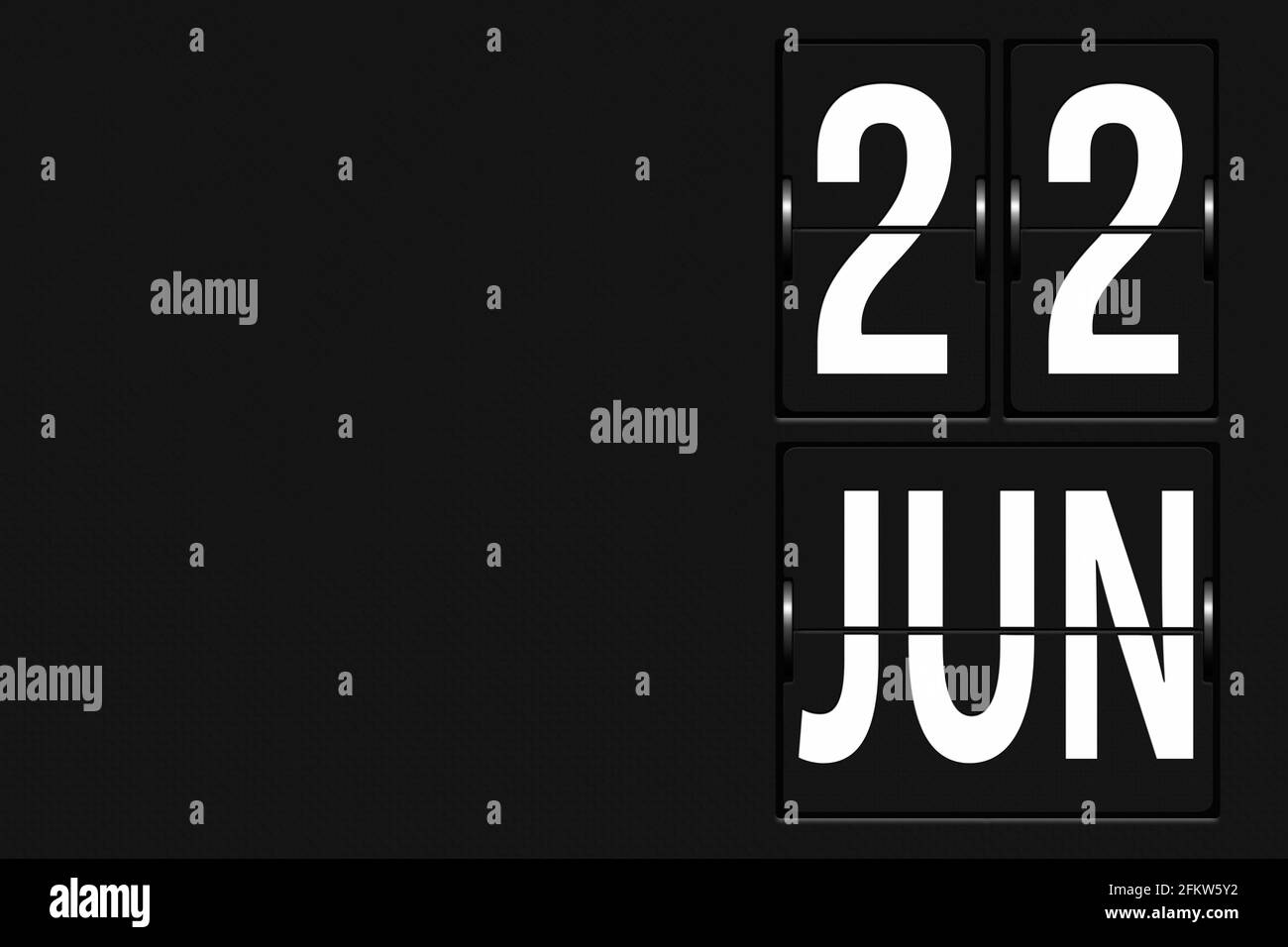 June 22nd. Day 22 of month, Calendar date. Calendar in the form of a ...