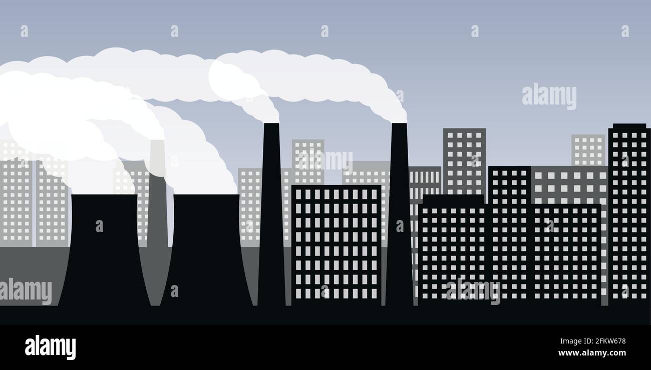 Urban city pollution smog Stock Vector Images - Alamy