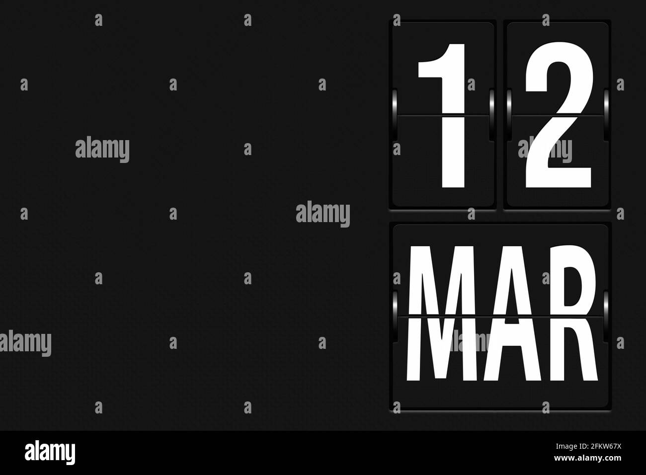 March 12nd. Day 12 of month, Calendar date. Calendar in the form of a ...