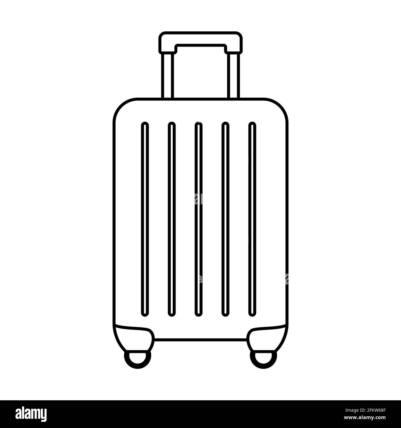 Black and White travel suitcases isolated on white background. Vector ...