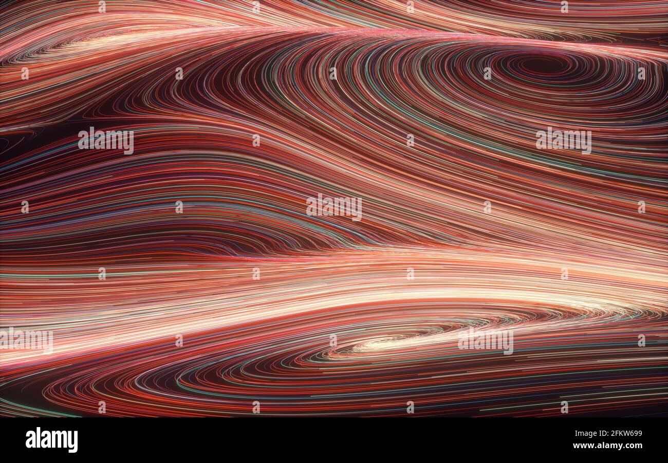 Magic vortex lines, fantasy wave pattern, 3d rendering. Computer ...