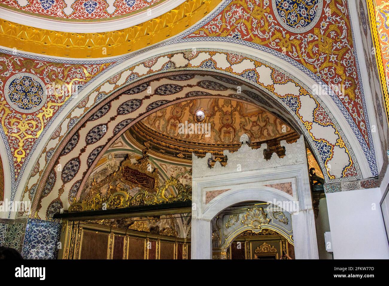 Istanbul, Turkey - May 13, 2013: View of Ornamented Ceiling and Walls ...
