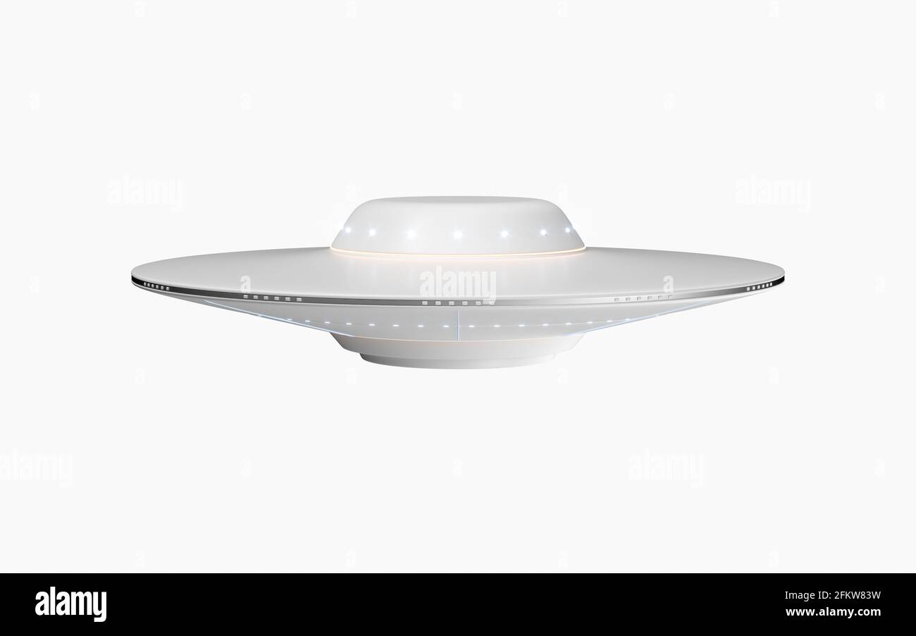 Science fiction UFO spaceships, 3d rendering. Computer digital drawing ...