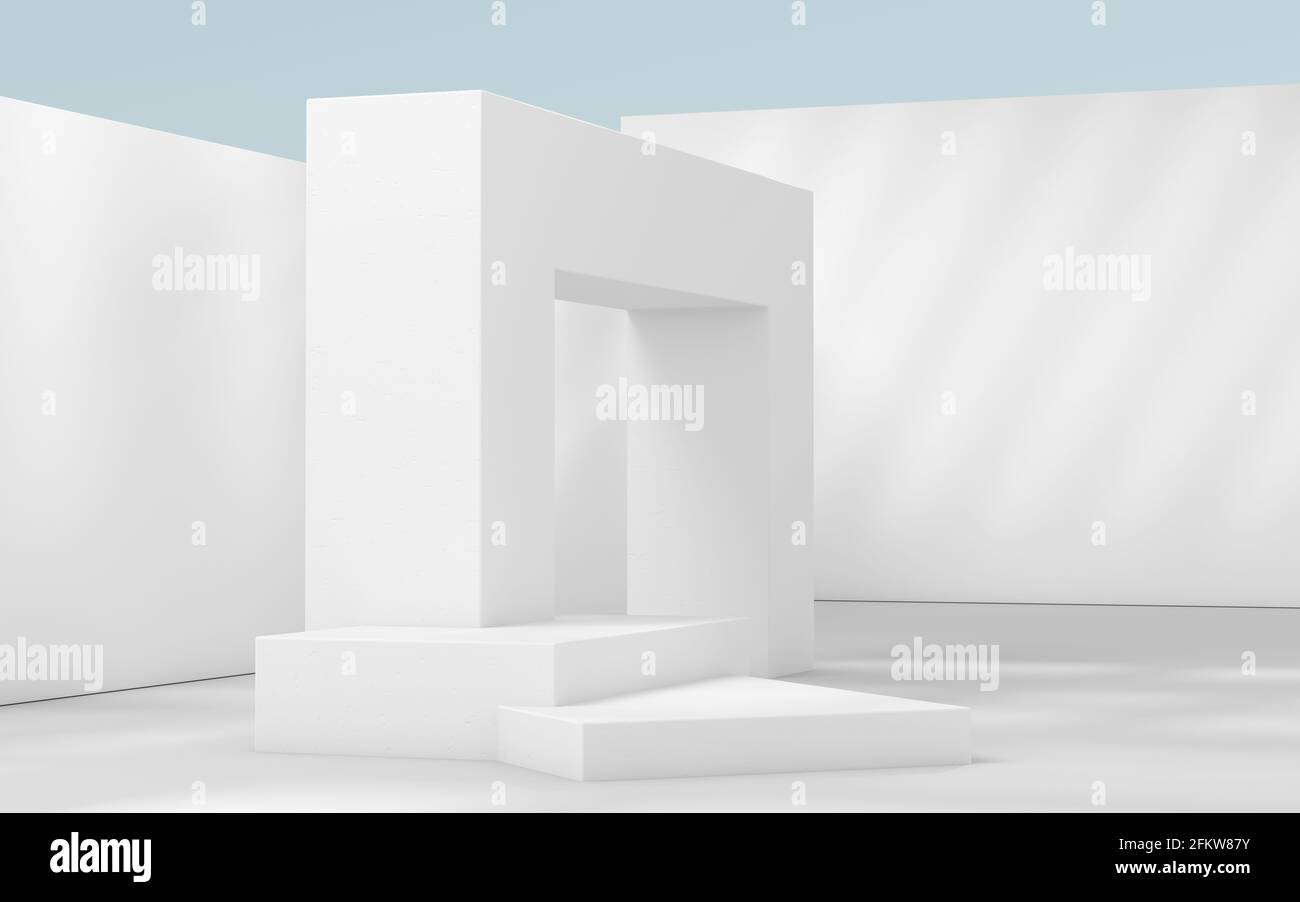 Empty building construction, with sunlight shade, 3d rendering ...