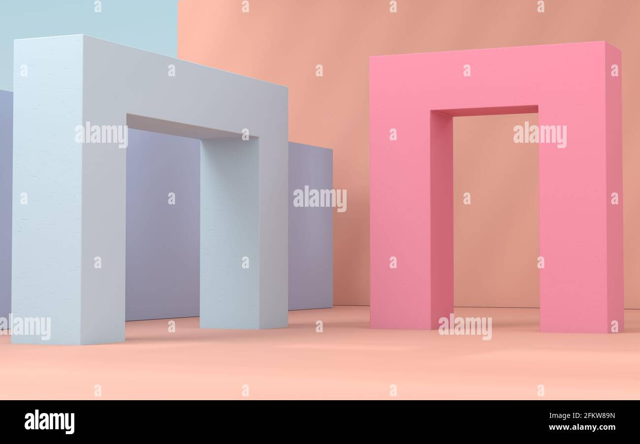 Empty building construction, with sunlight shade, 3d rendering ...