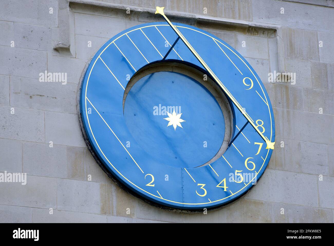 London, England, UK. Sundial on the tower of St Margaret's Church ...