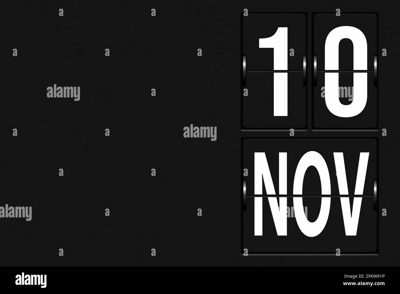 November 10th. Day 10 of month, Calendar date. Calendar in the form of ...