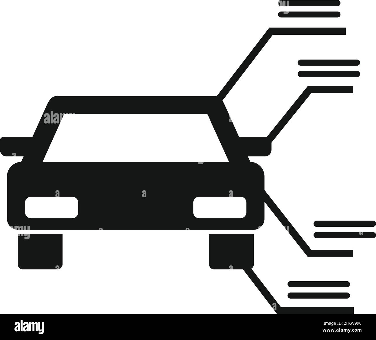 Driving school car description icon, simple style Stock Vector Image ...