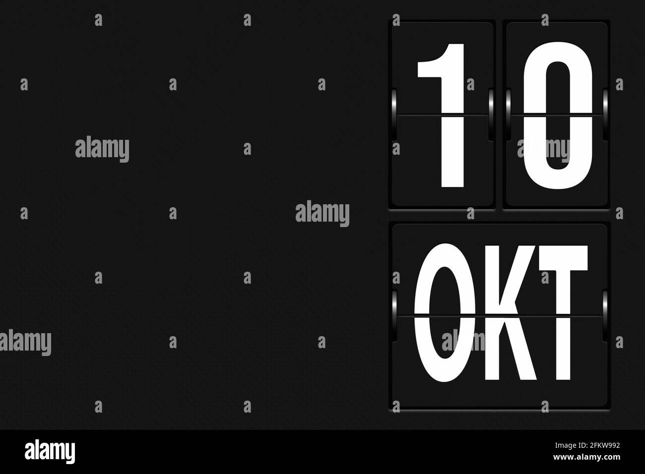 October 10th. Day 10 of month, Calendar date. Calendar in the form of a ...