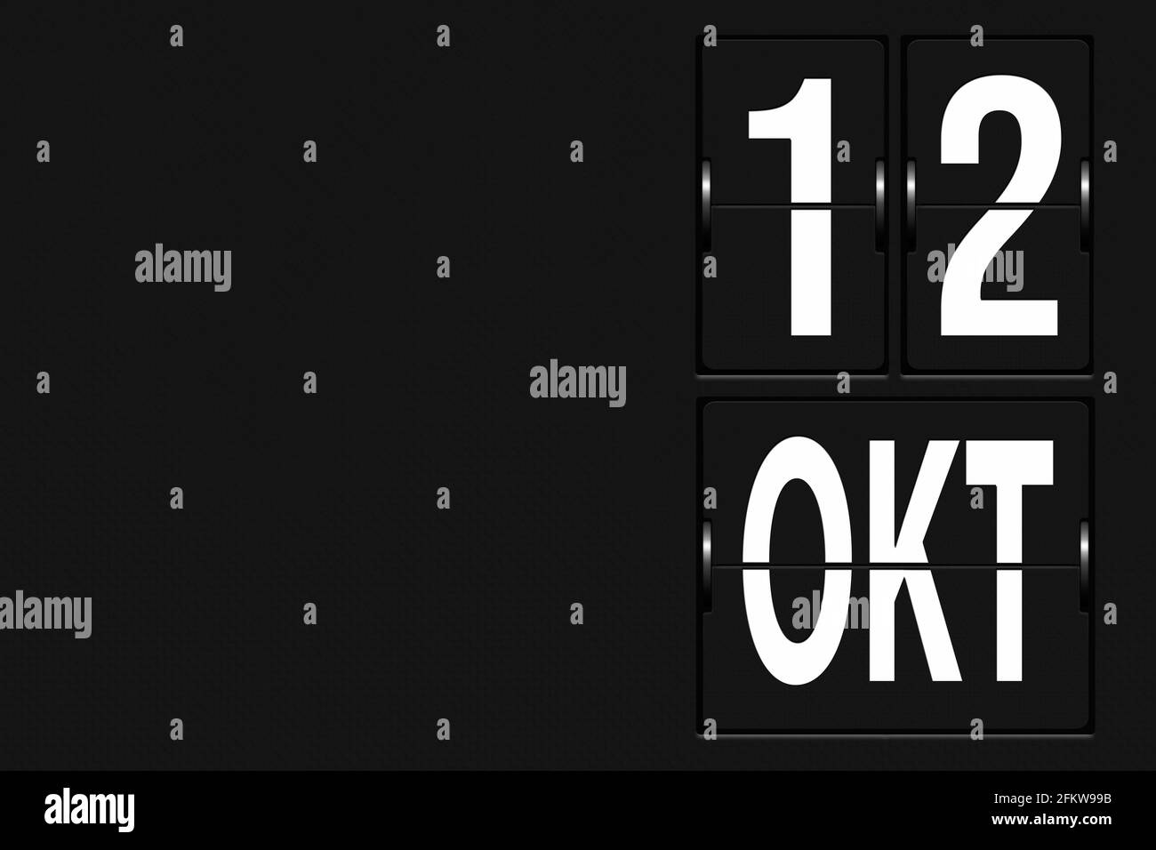 October 12nd. Day 12 of month, Calendar date. Calendar in the form of a ...