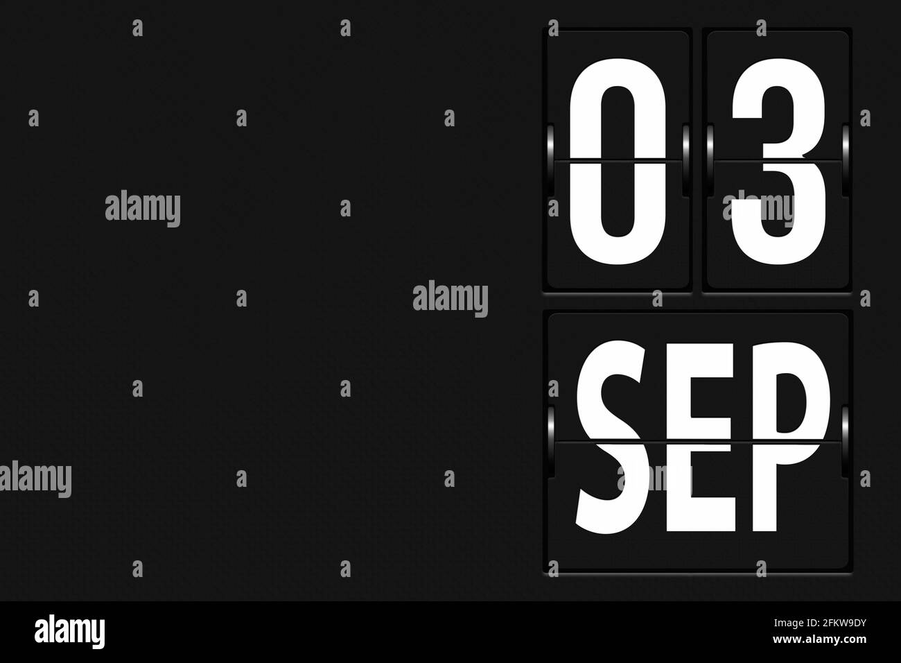 September 3rd. Day 3 of month, Calendar date. Calendar in the form of a ...