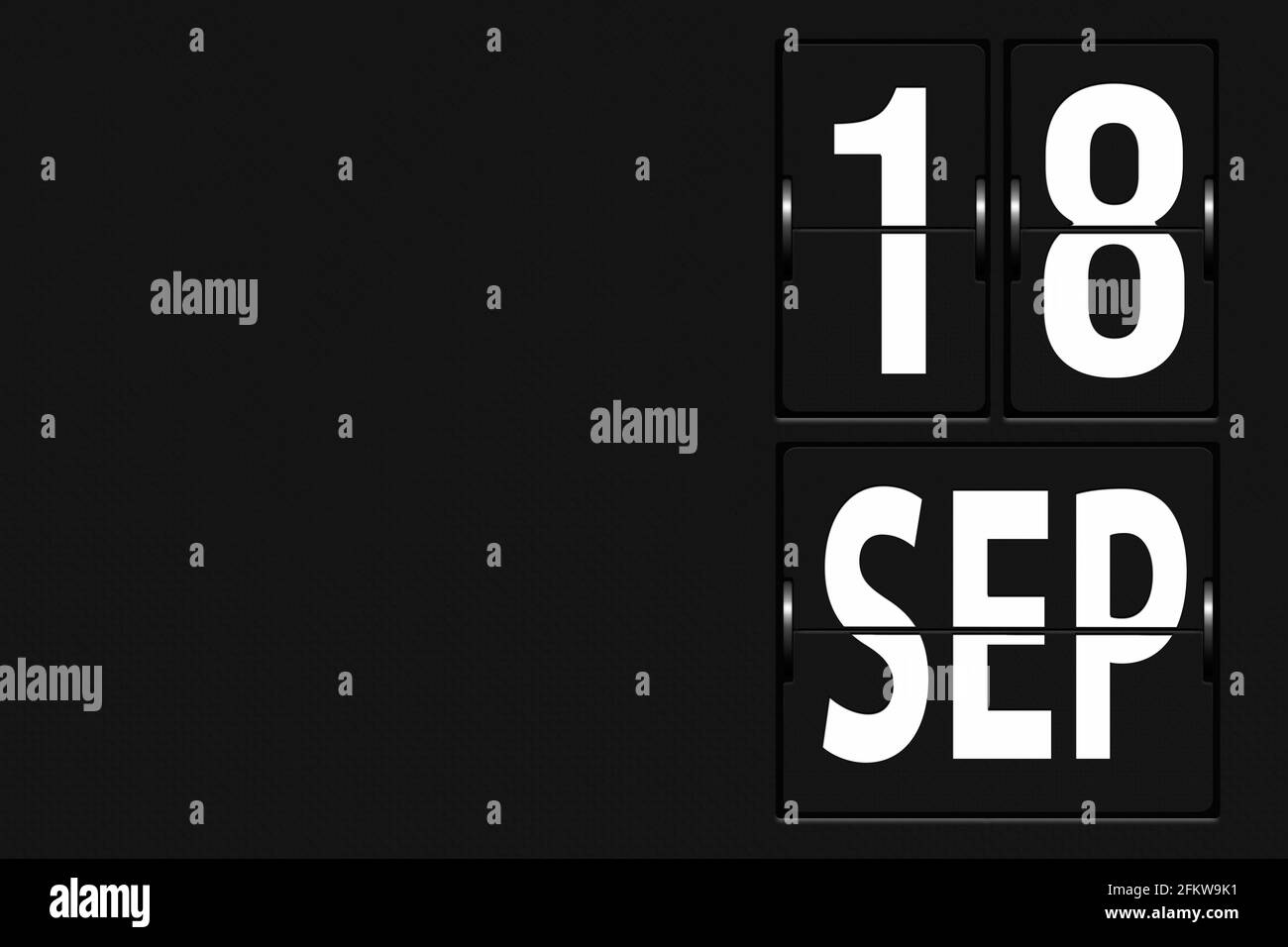 September 18th. Day 18 of month, Calendar date. Calendar in the form of ...