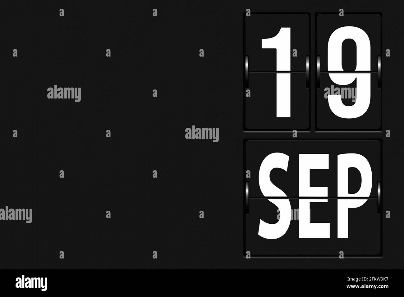 September 19th. Day 19 of month, Calendar date. Calendar in the form of ...