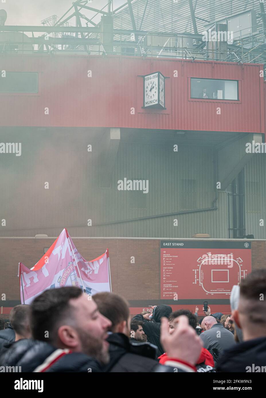 Manchester United fans protest outside Old Trafford Stock Photo - Alamy