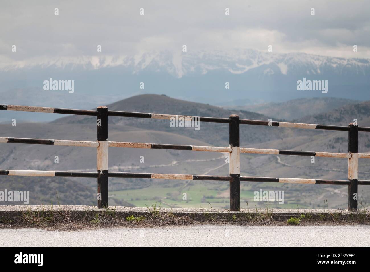 Mountain road with railings Stock Photo - Alamy