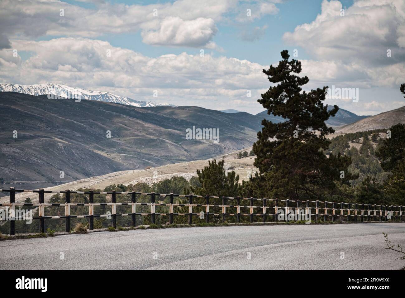 Mountain road with railings Stock Photo - Alamy