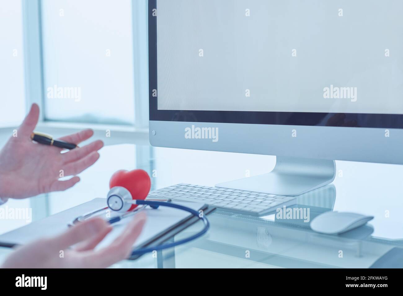 The doctor works in his office. Consultation medicine concept Stock ...