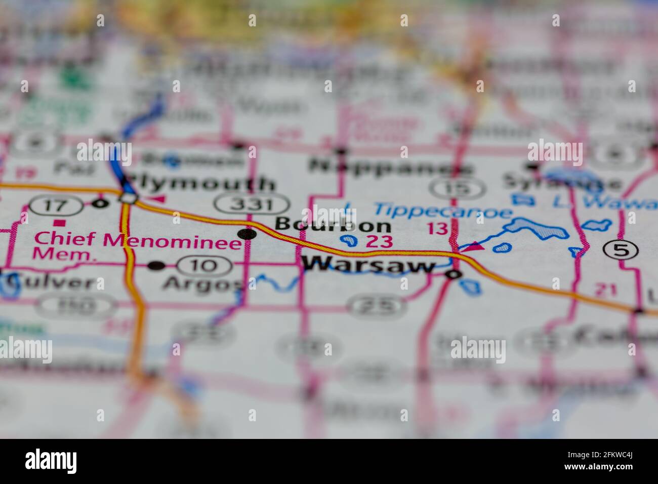 Bourbon indiana map hi-res stock photography and images - Alamy