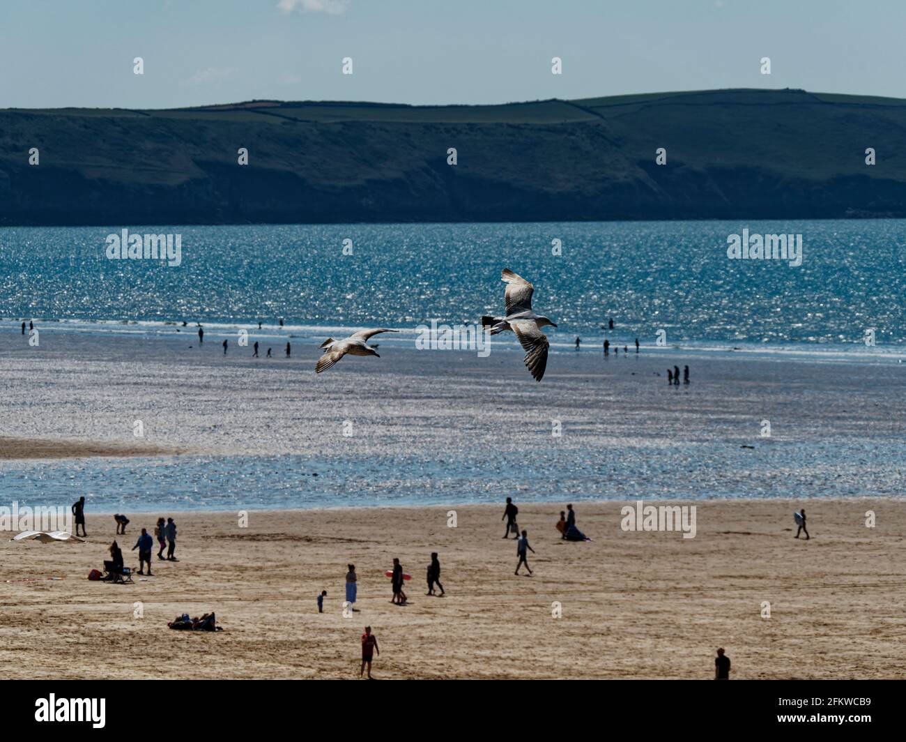 North devon woolacombe bay hi-res stock photography and images - Alamy
