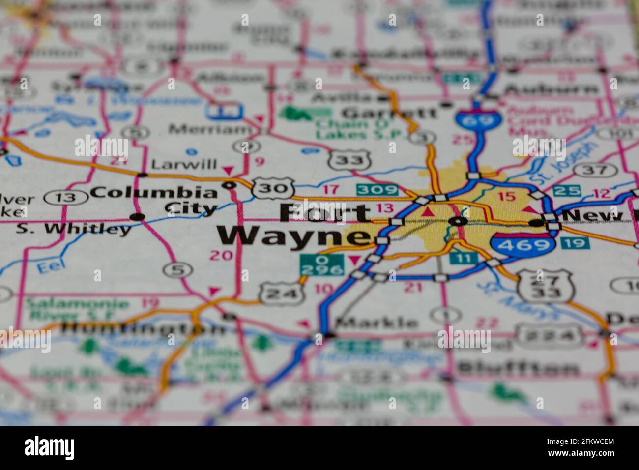 Map of fort wayne indiana hi-res stock photography and images - Alamy