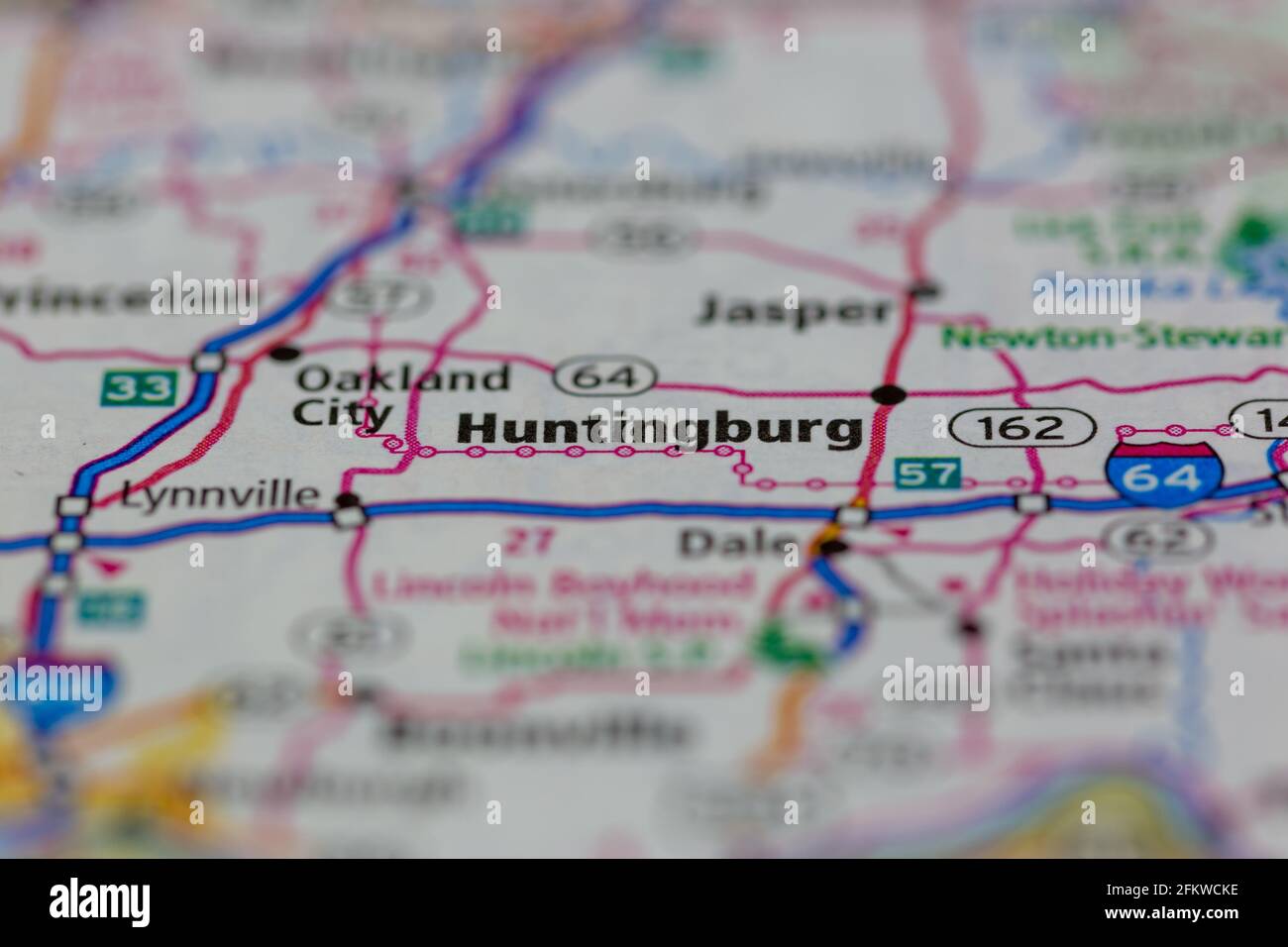 Huntingburg Indiana USA shown on a geography map or road map Stock ...